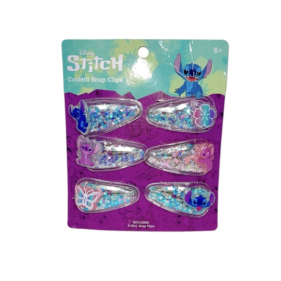 Disney | Accessories | Disney Stitch Glitter Snap Hair Clips | Poshmark